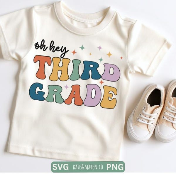 Third Grade Svg - Etsy