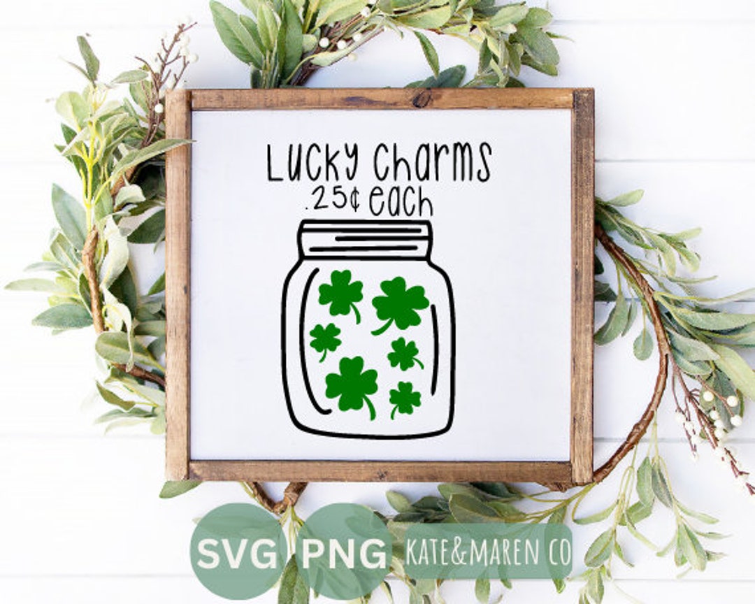 Lucky Charm Svg, Clover Sign St Patrick Png, Cricut Cut File and ...