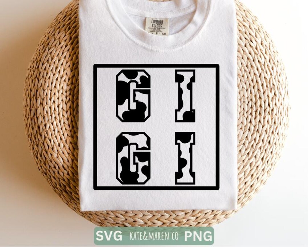 Gigi Cow Print Svg, Western Gigi Png, Cricut Cut Files and Sublimation ...
