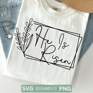 He is Risen Svg, Easter Religious Svg and Png, Retro Boho Christian ...