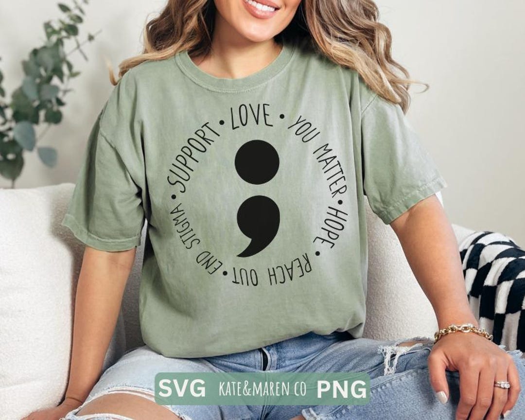 Semicolon Svg, Mental Health Png, Suicide Awareness Svg, You Matter Svg ...