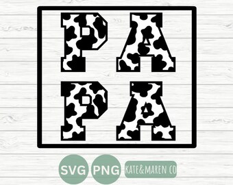 Dada Cow Print Svg Western Dad Png Cricut Cut Files and - Etsy