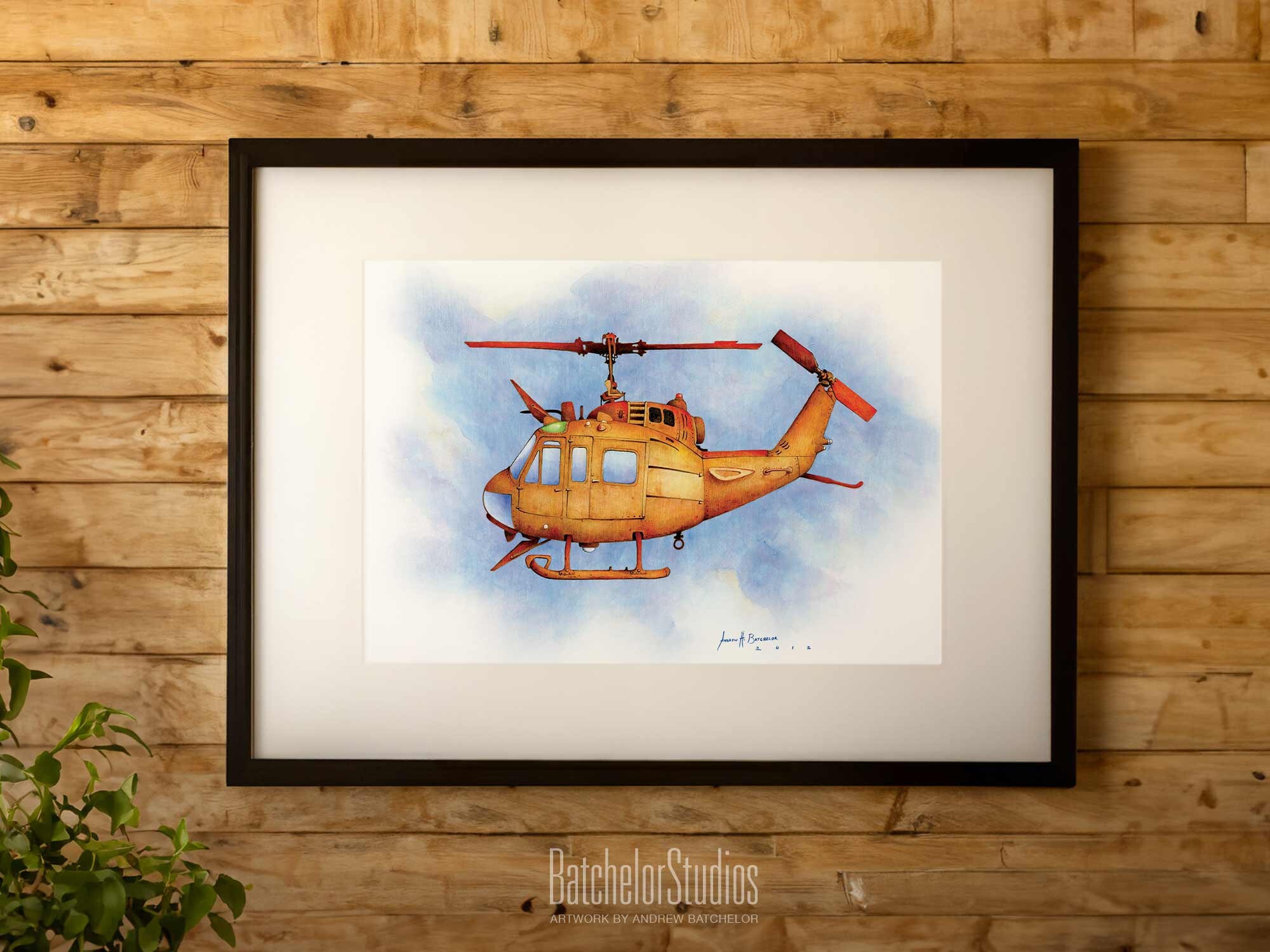 UH-1 Huey Helicopter Wall Art, Army Iroquois, Nursery Wall Decor, Boys ...