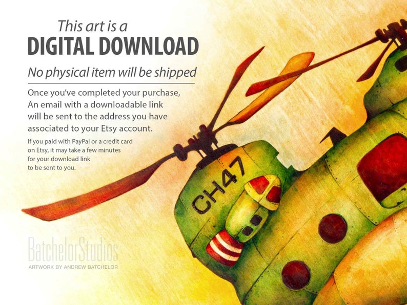 CH-47 Chinook Helicopter Wall Art, Boys Room Wall Decor, Nursery Wall ...