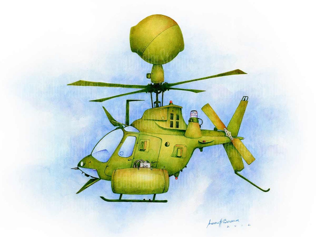 OH-58D Kiowa Warrior Helicopter Wall Art, Boys Room Wall Decor, Gift ...