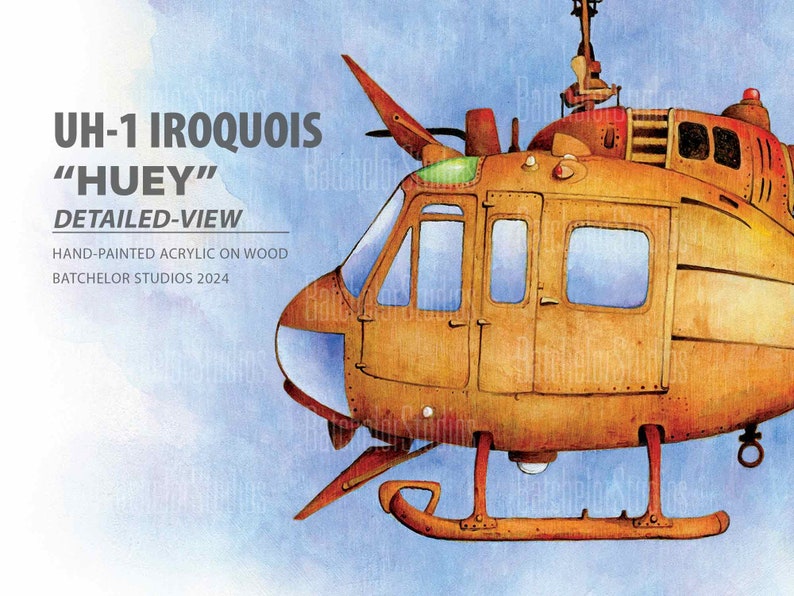 UH-1 Huey Helicopter Print, Military Aviation Art, Gift for Veterans ...