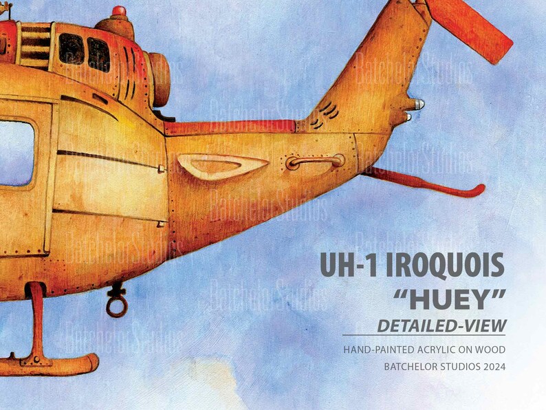 UH-1 Huey Helicopter Wall Art, Army Iroquois, Nursery Wall Decor, Boys ...