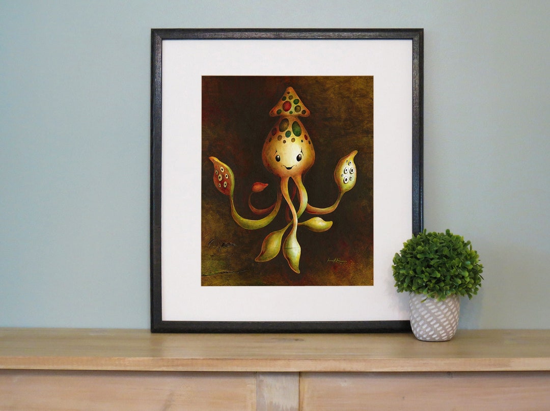 Squid Print Instant Download, Ocean Life, Nautical Wall Art, Coastal ...