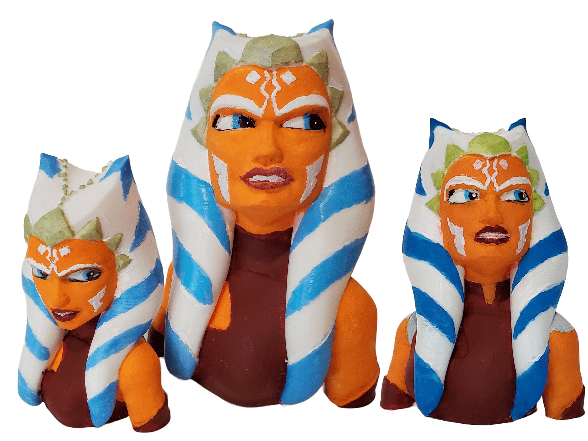 Ahsoka Tano Bust Statue Fully Painted Star Wars: the Clone - Etsy