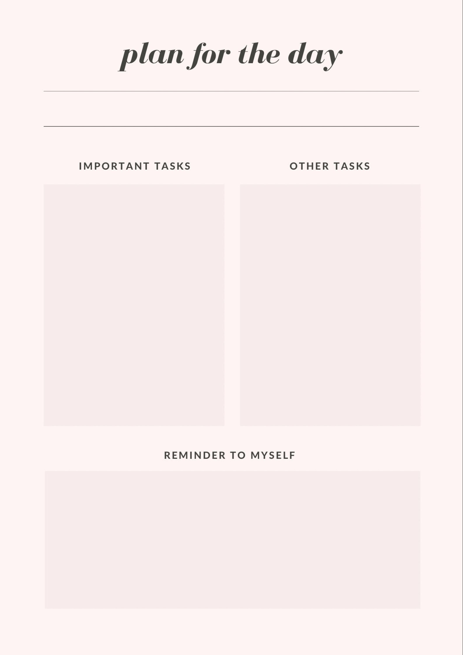 Printable Plan of the Day Printable Planner Digital Product - Etsy