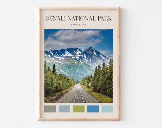 Denali Print Black and White, Denali Wall Art, Denali Poster, Denali ...