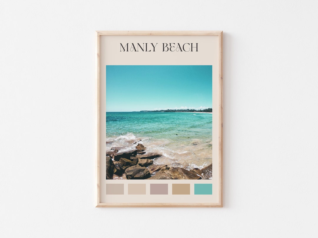 Manly Beach Print, Manly Beach Wall Art, Manly Beach Poster, Manly ...