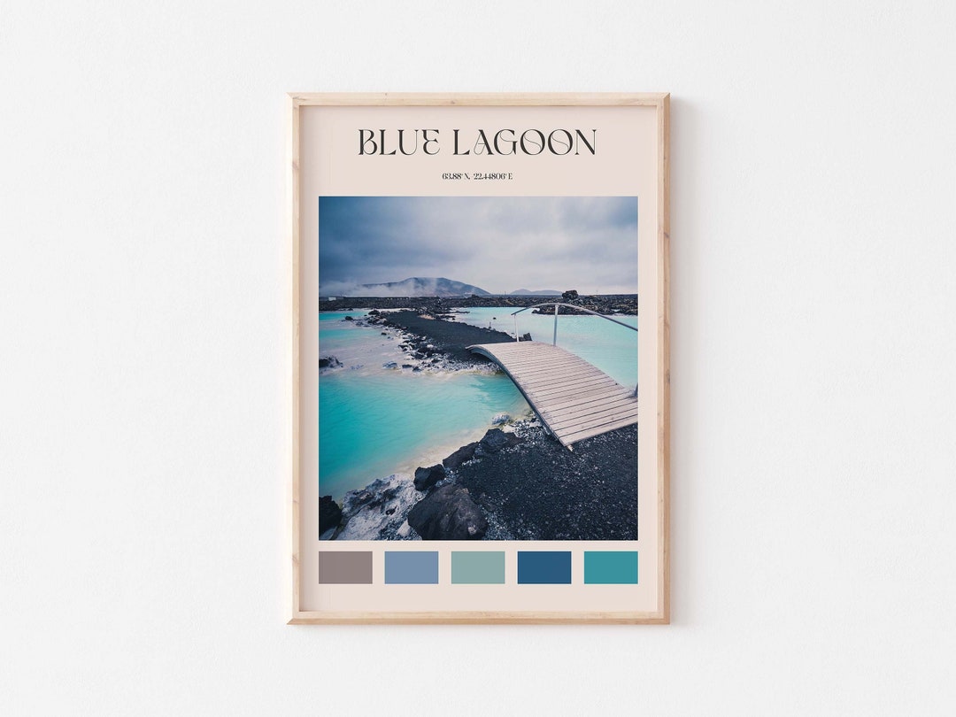 Blue Lagoon Print, Blue Lagoon Wall Art, Blue Lagoon Poster, Blue ...