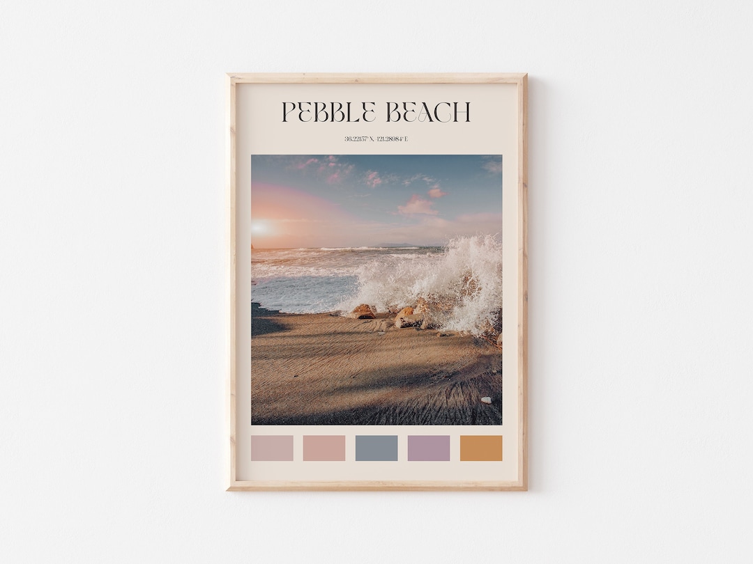 Pebble Beach Print, Pebble Beach Wall Art, Pebble Beach Poster, Pebble ...