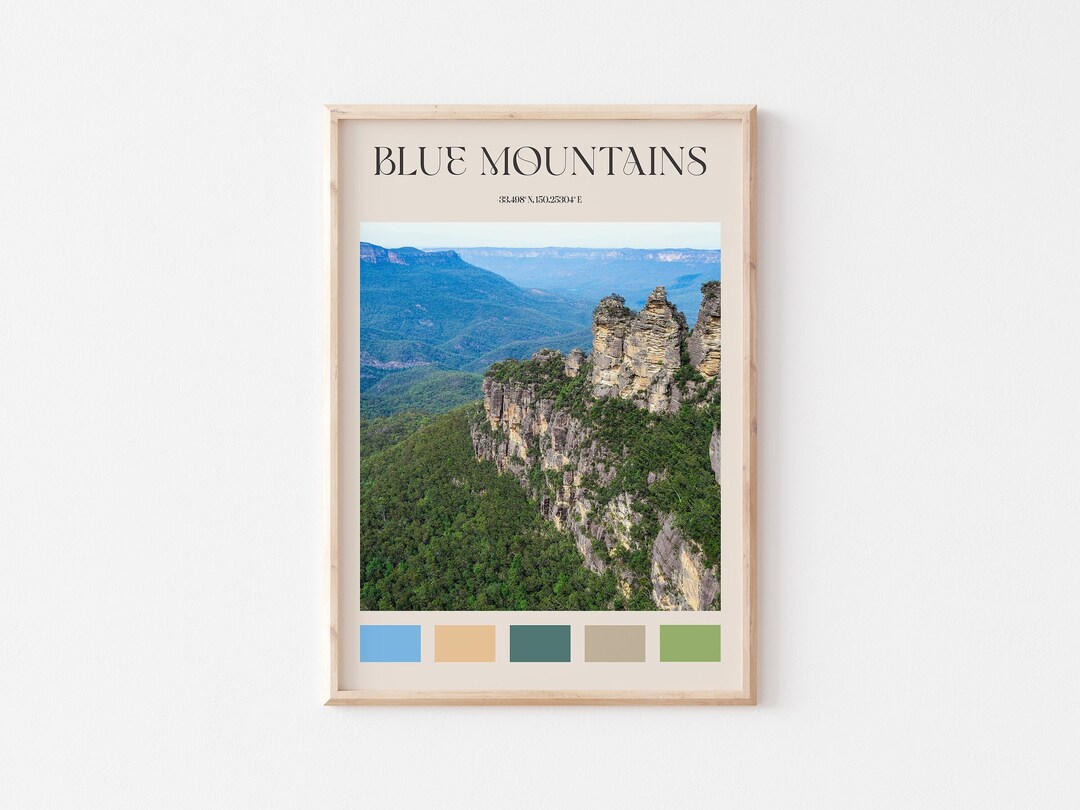 Blue Mountains Print, Blue Mountains Wall Art, Blue Mountains Poster ...
