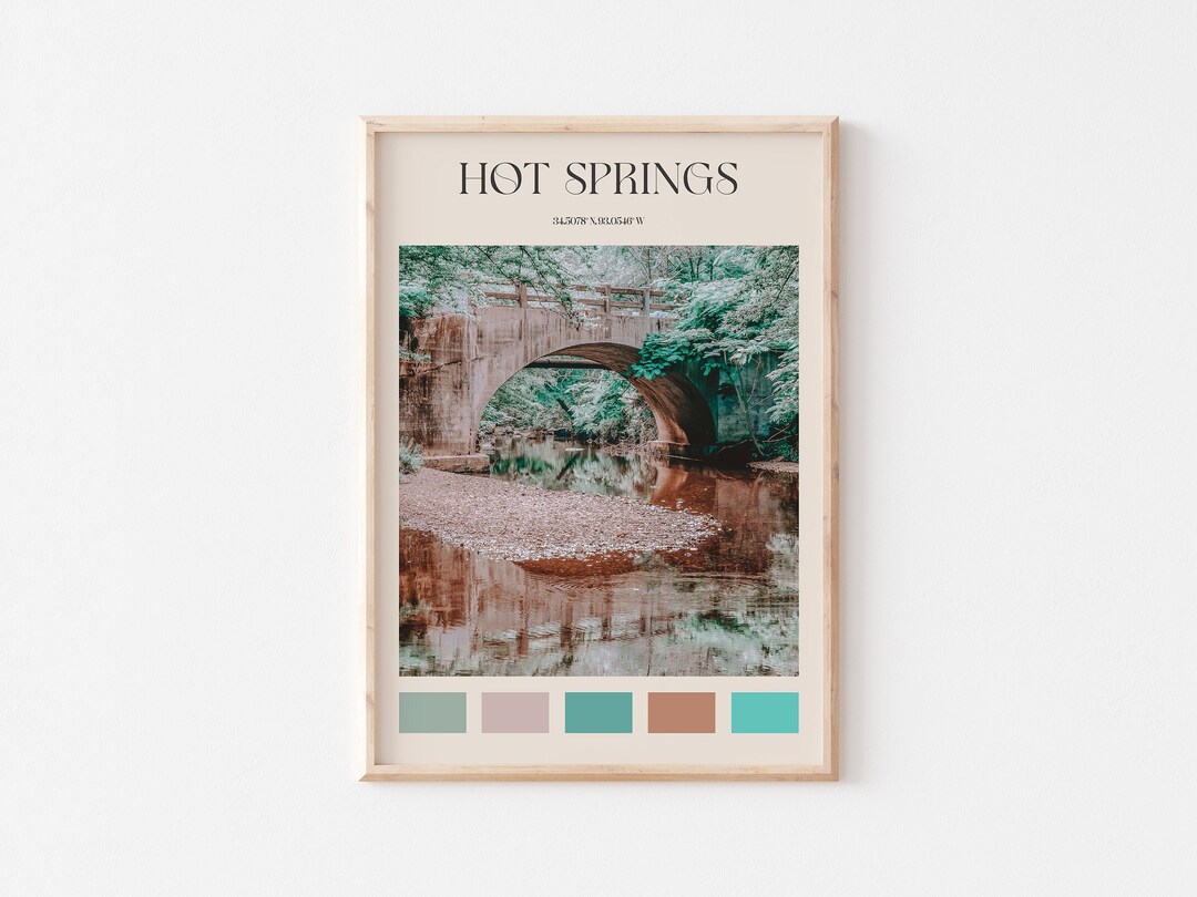 Hot Springs Print, Hot Springs Wall Art, Hot Springs Poster, Hot ...