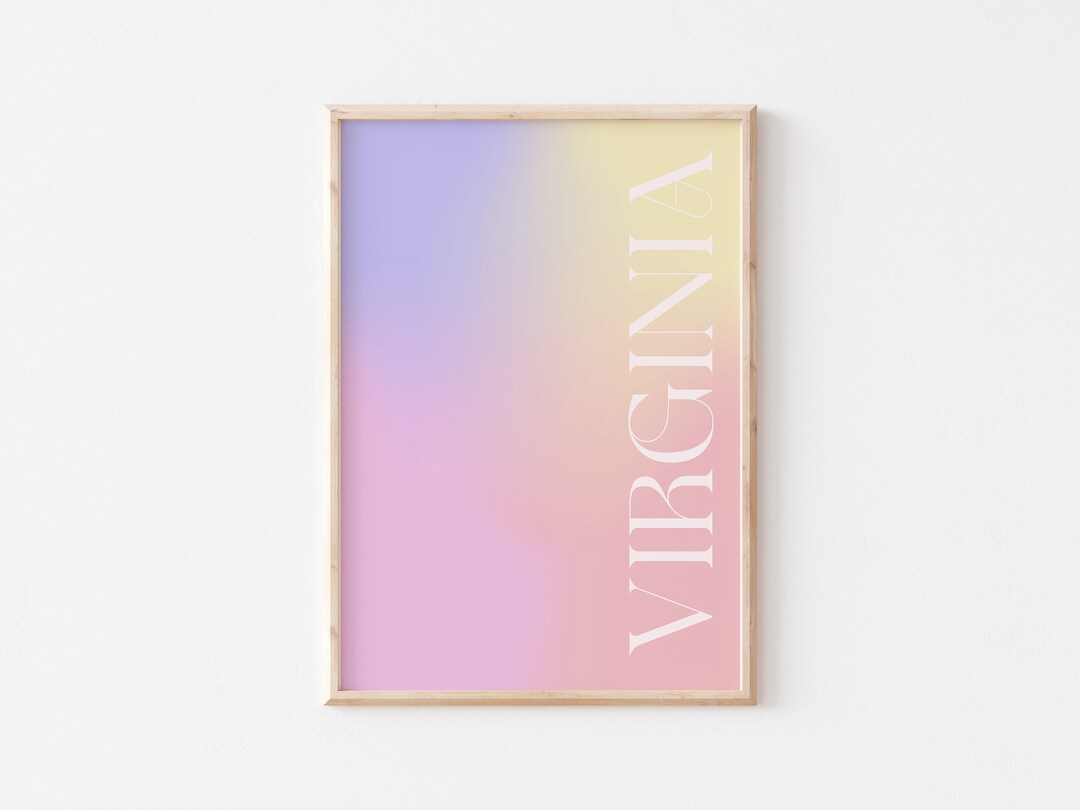 Virginia Travel Print, Virginia Quote Poster, Pastel Virginia Art ...