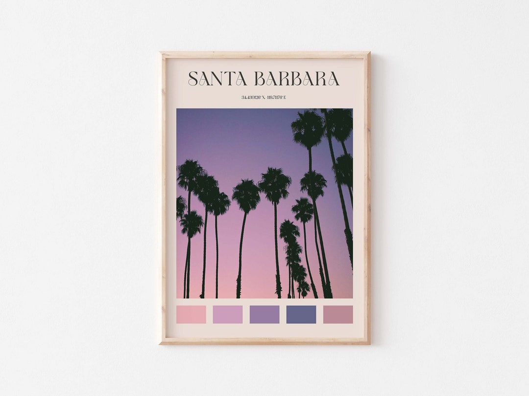 Santa Barbara Print, Santa Barbara Wall Art, Santa Barbara Poster ...