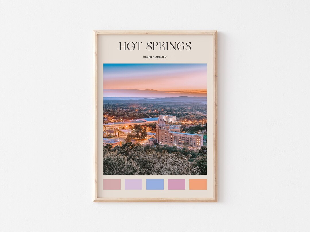 Hot Springs Print, Hot Springs Wall Art, Hot Springs Poster, Hot ...
