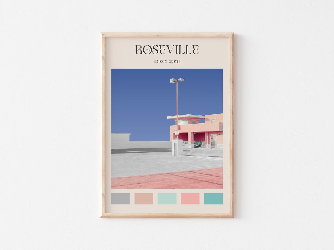 Roseville Print, Roseville Wall Art, Roseville Poster, Roseville Photo ...