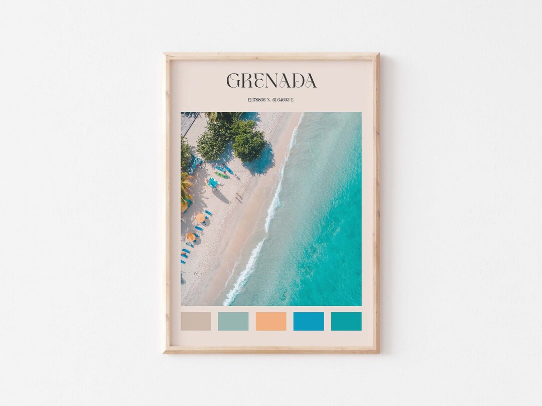 Grenada Print, Grenada Wall Art, Grenada Poster, Grenada Photo, Grenada ...