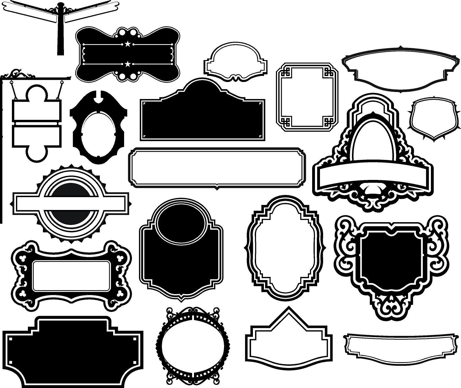 Rótulos, silueta de letrero de la tienda, espejos, rótulos antiguos ...