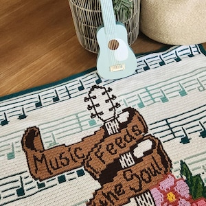 Music Feeds the Soul Overlay Mosaic Crochet Blanket PATTERN ONLY - Etsy
