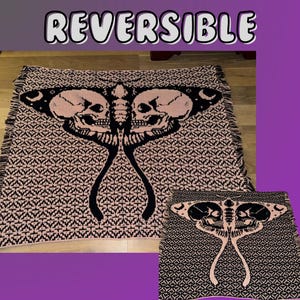 Gothic Moth Overlay Mosaic Crochet Blanket PATTERN ONLY - Etsy
