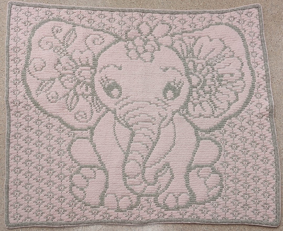 Chloe Elephant Overly Mosaic Crochet Blanket PATTERN ONLY - Etsy