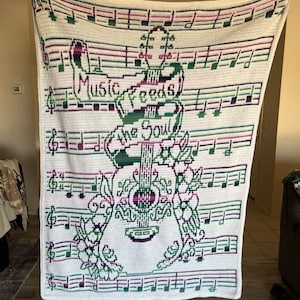 Music Feeds the Soul Overlay Mosaic Crochet Blanket PATTERN ONLY - Etsy