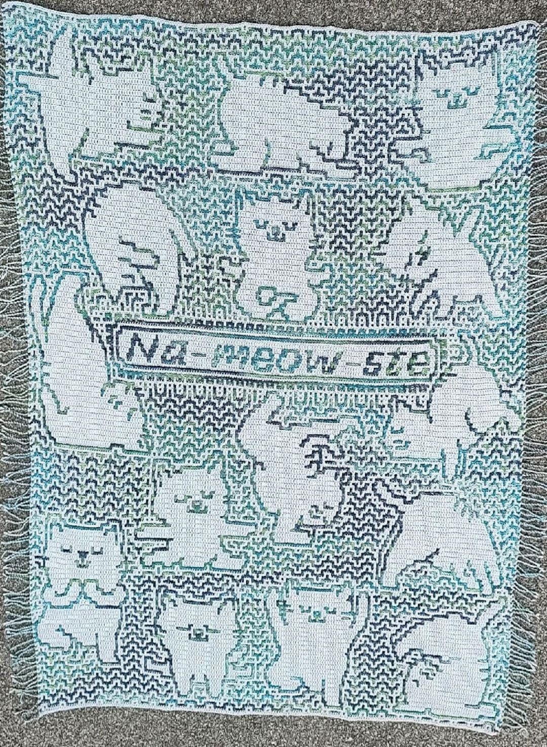 Yoga Cats Overlay Mosaic Crochet Blanket PATTERN ONLY - Etsy