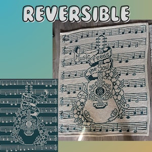 Music Feeds the Soul Overlay Mosaic Crochet Blanket PATTERN ONLY - Etsy