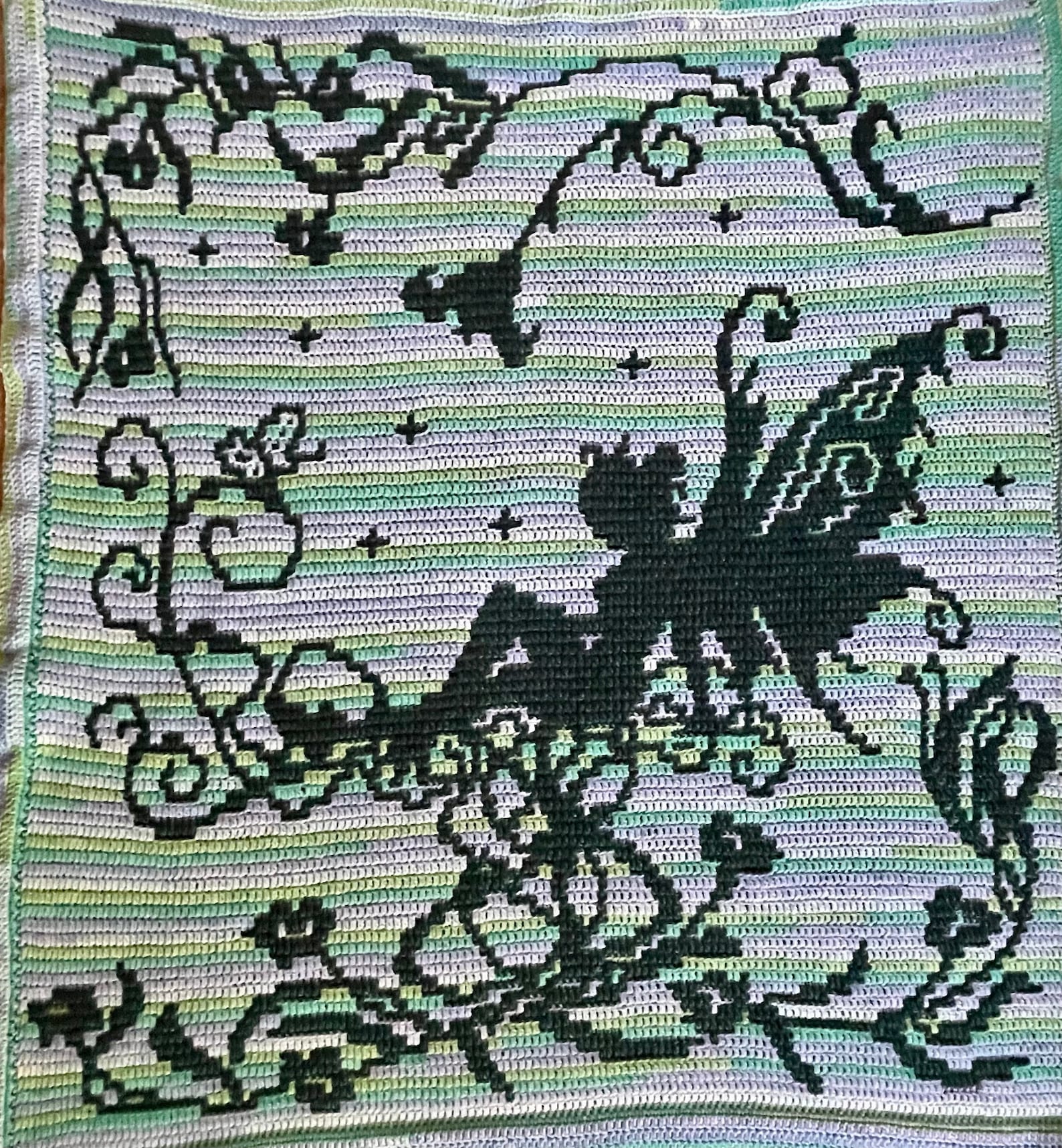 Garden Fairy Overly Mosaic Crochet Blanket PATTERN ONLY - Etsy