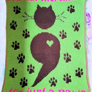 Semicolon Cat Mosaic Crochet Blanket PATTERN ONLY - Etsy