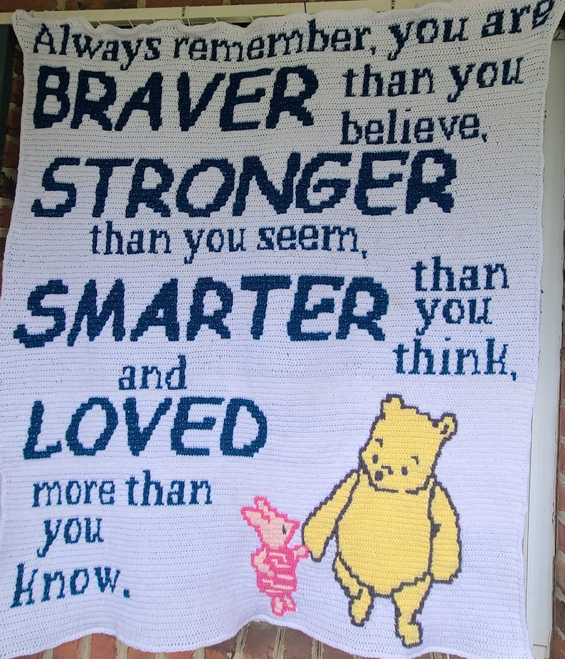 Classic Pooh Braver Than You Believe - Blanket PATTERN ONLY - Etsy