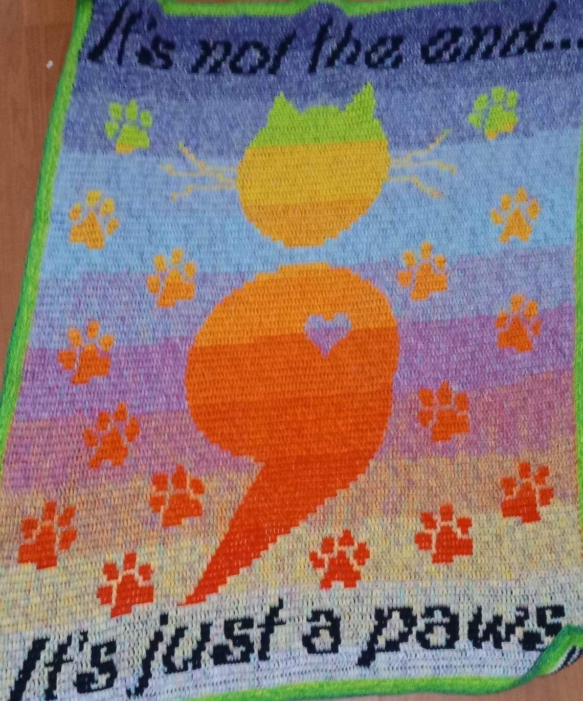Semicolon Cat Mosaic Crochet Blanket PATTERN ONLY - Etsy