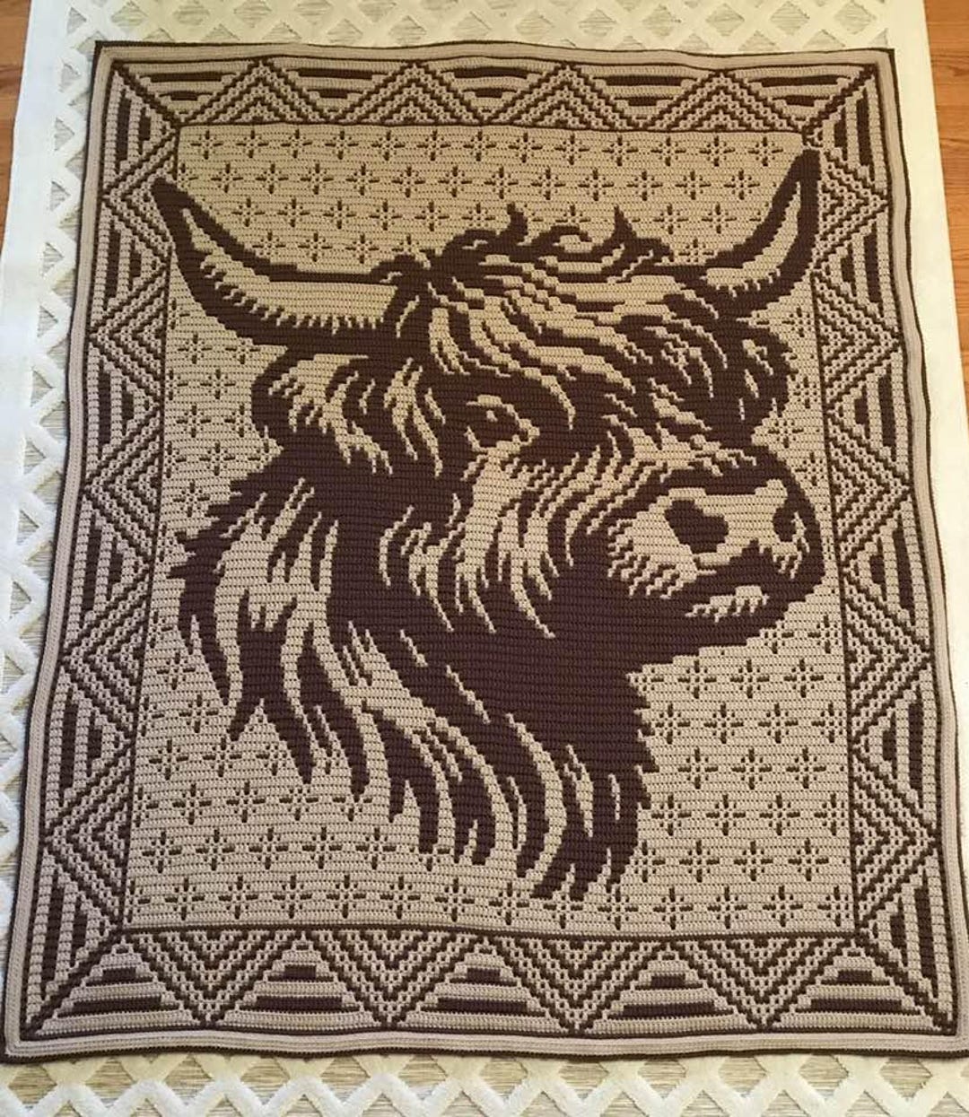 Highland Hamish Mosaic Crochet Blanket PATTERN ONLY - Etsy