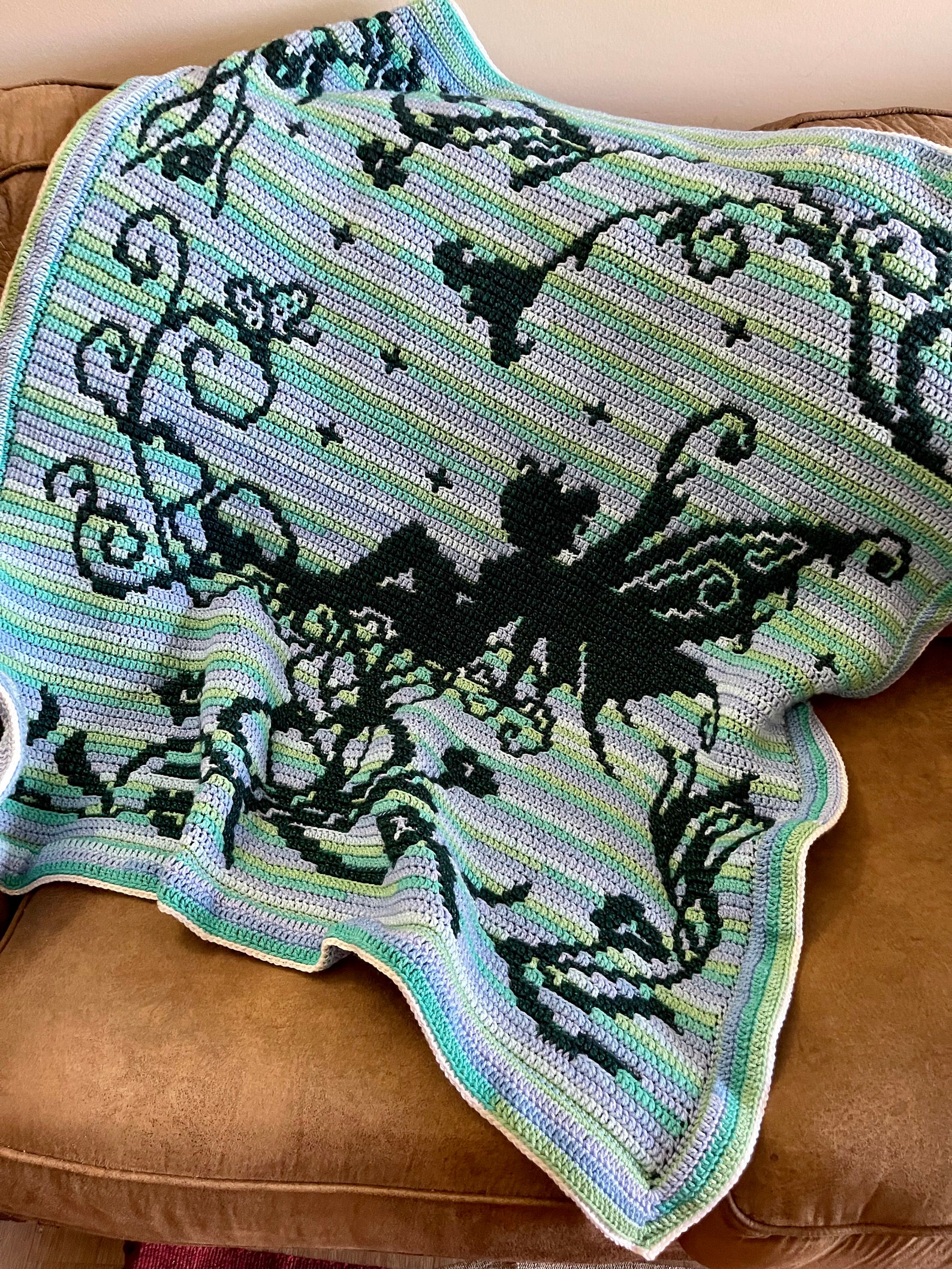 Garden Fairy Overly Mosaic Crochet Blanket PATTERN ONLY - Etsy