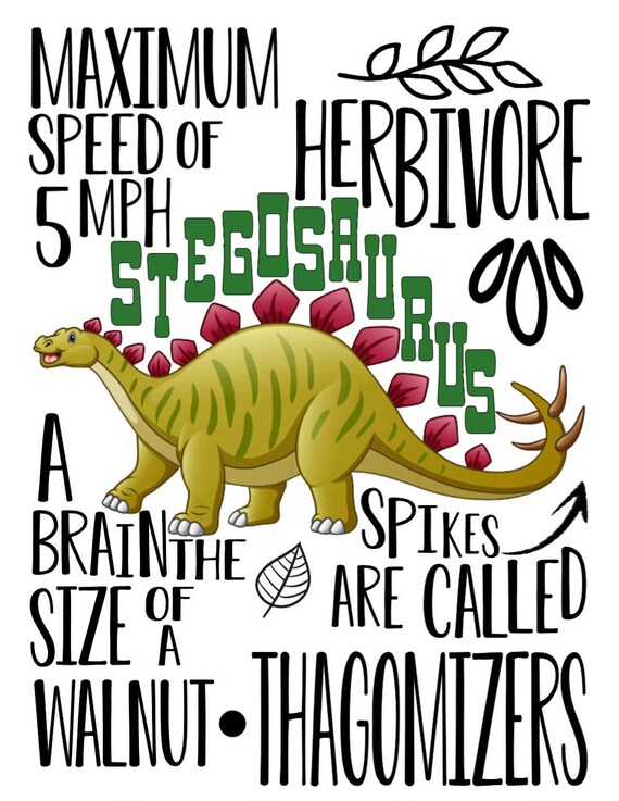 Stegosaurus Poster - Etsy