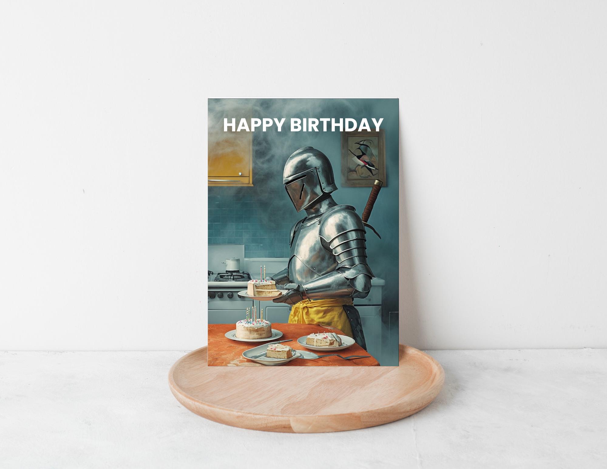 Knight Birthday Card Dungeon Dragons Instant Download PDF 5x7 Dragon ...