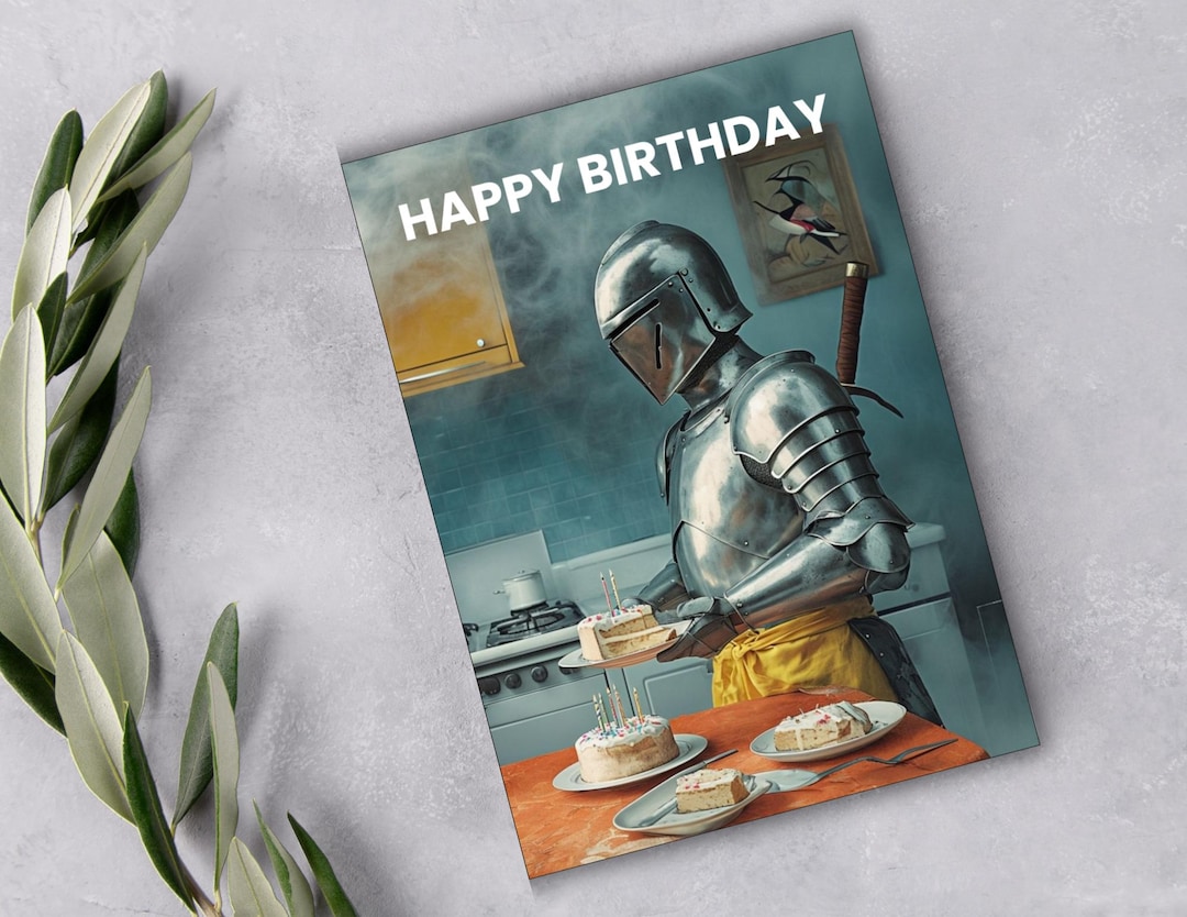 Knight Birthday Card Dungeon Dragons Instant Download PDF 5x7 Dragon ...