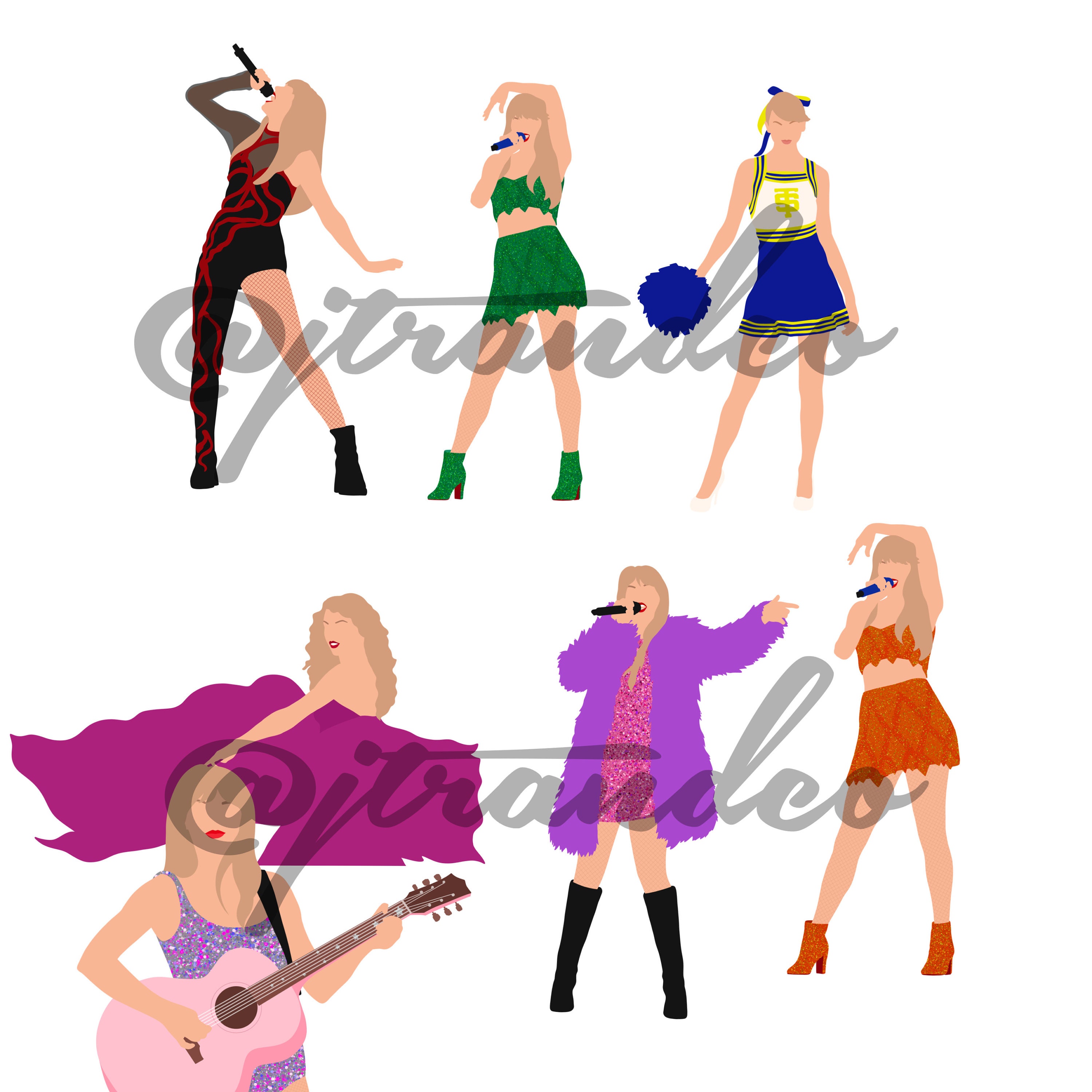 Taylor Swift High Res PNG Instant Download Files Set of 11 Eras ...