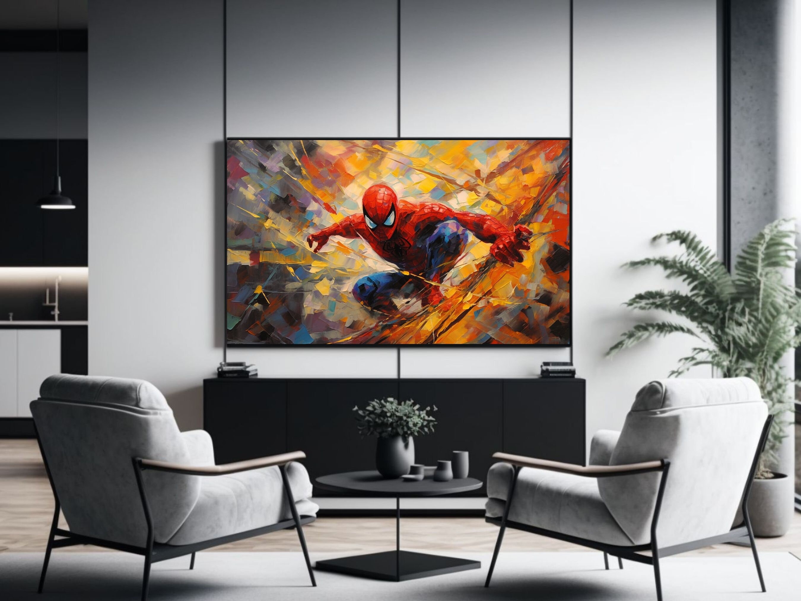 Spider-man | Samsung TV Frame Abstract Art | Samsung TV Art | Abstract ...