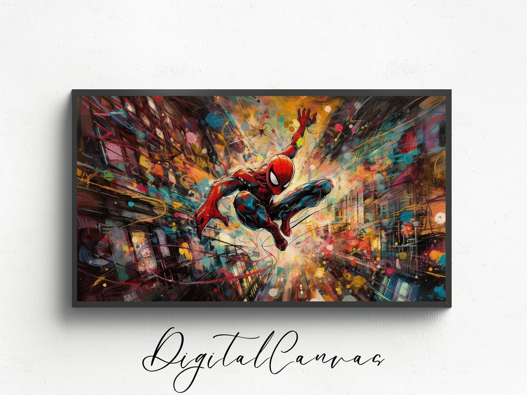 Spiderman TV Frame Art | Abstract Samsung Art | Samsung Frame Tv | Wall ...