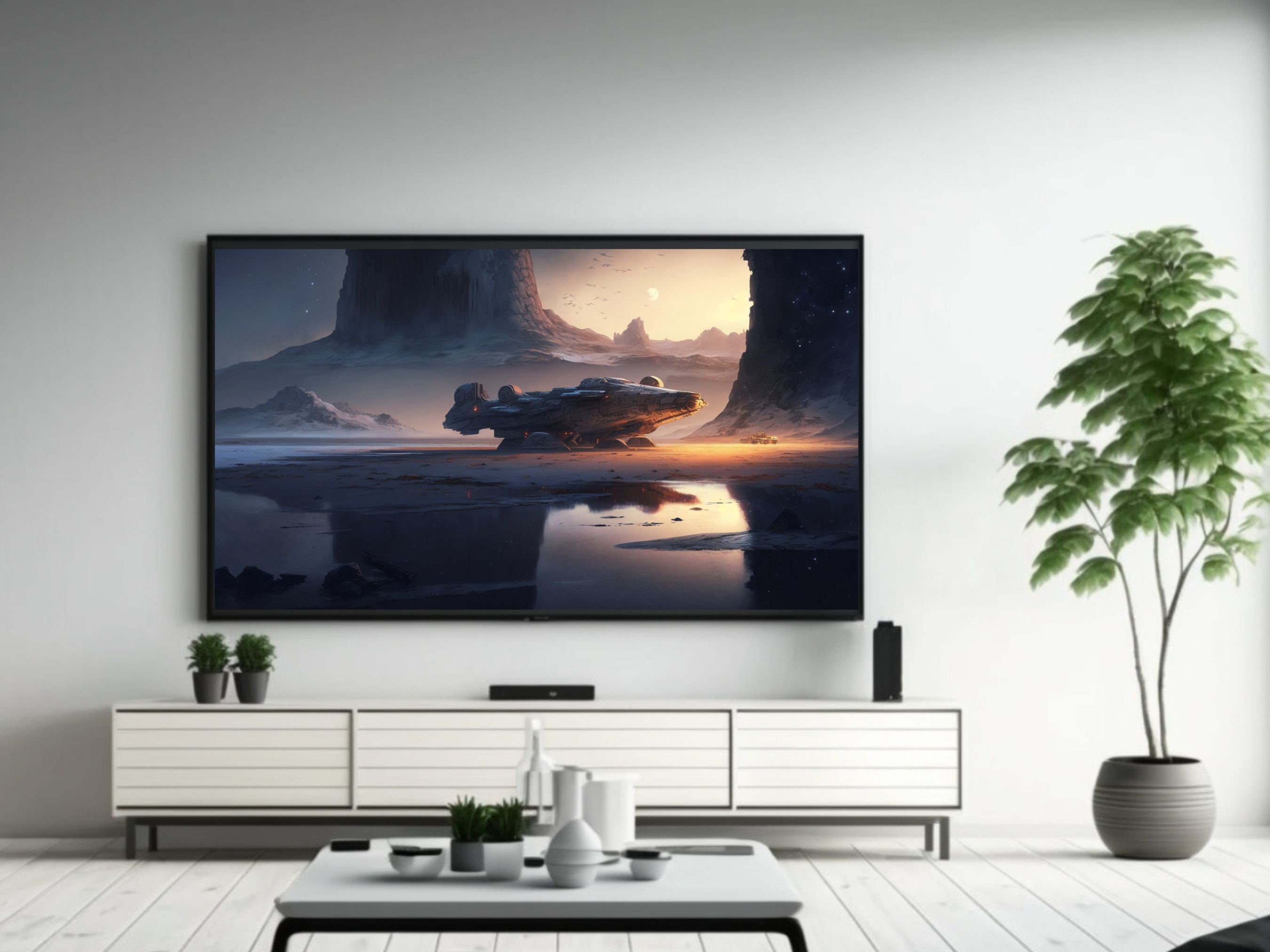TV Frame Art Star Wars Millennium Falcon Samsung Art Samsung Frame Tv ...