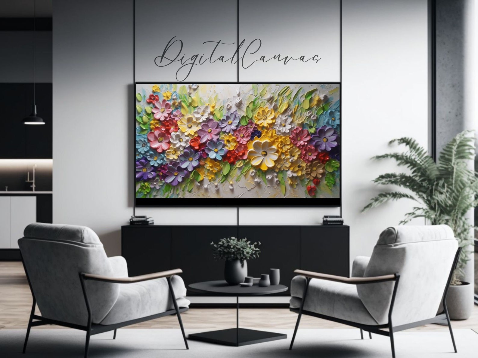 TV Frame Art Flower Abstract Art Samsung Art Samsung - Etsy