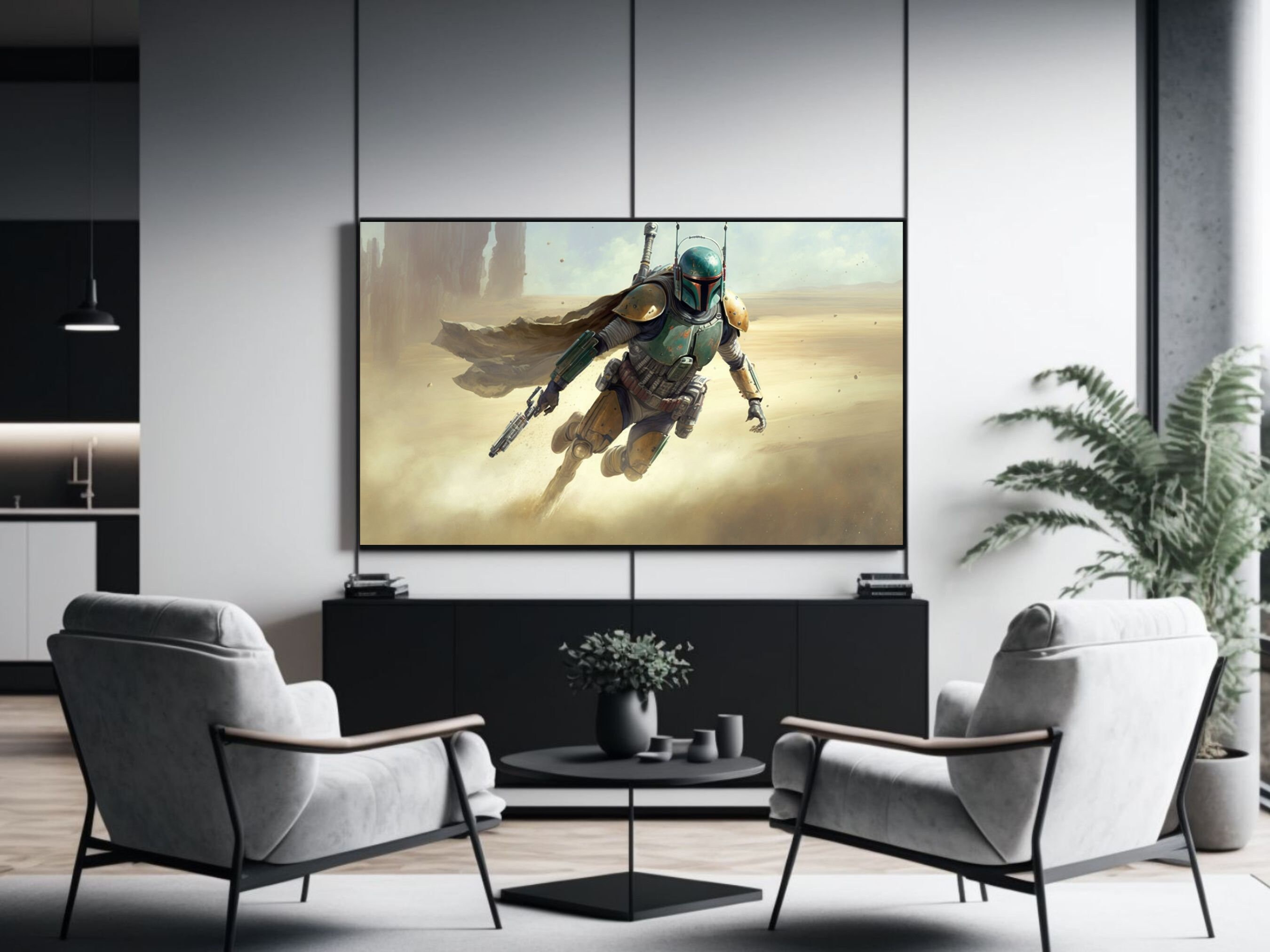 TV Frame Art | Star Wars Mandalorian | Samsung Art | Samsung Frame Tv ...