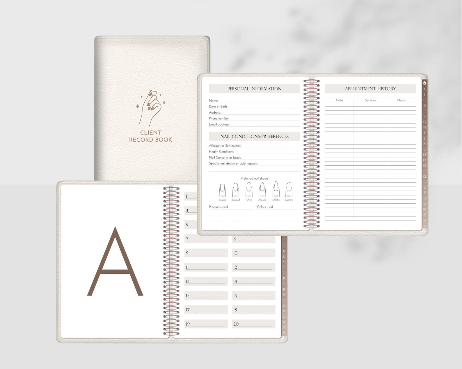 Digital Client Record Book for Nail Technicians • Fully Hyperlinked for ...