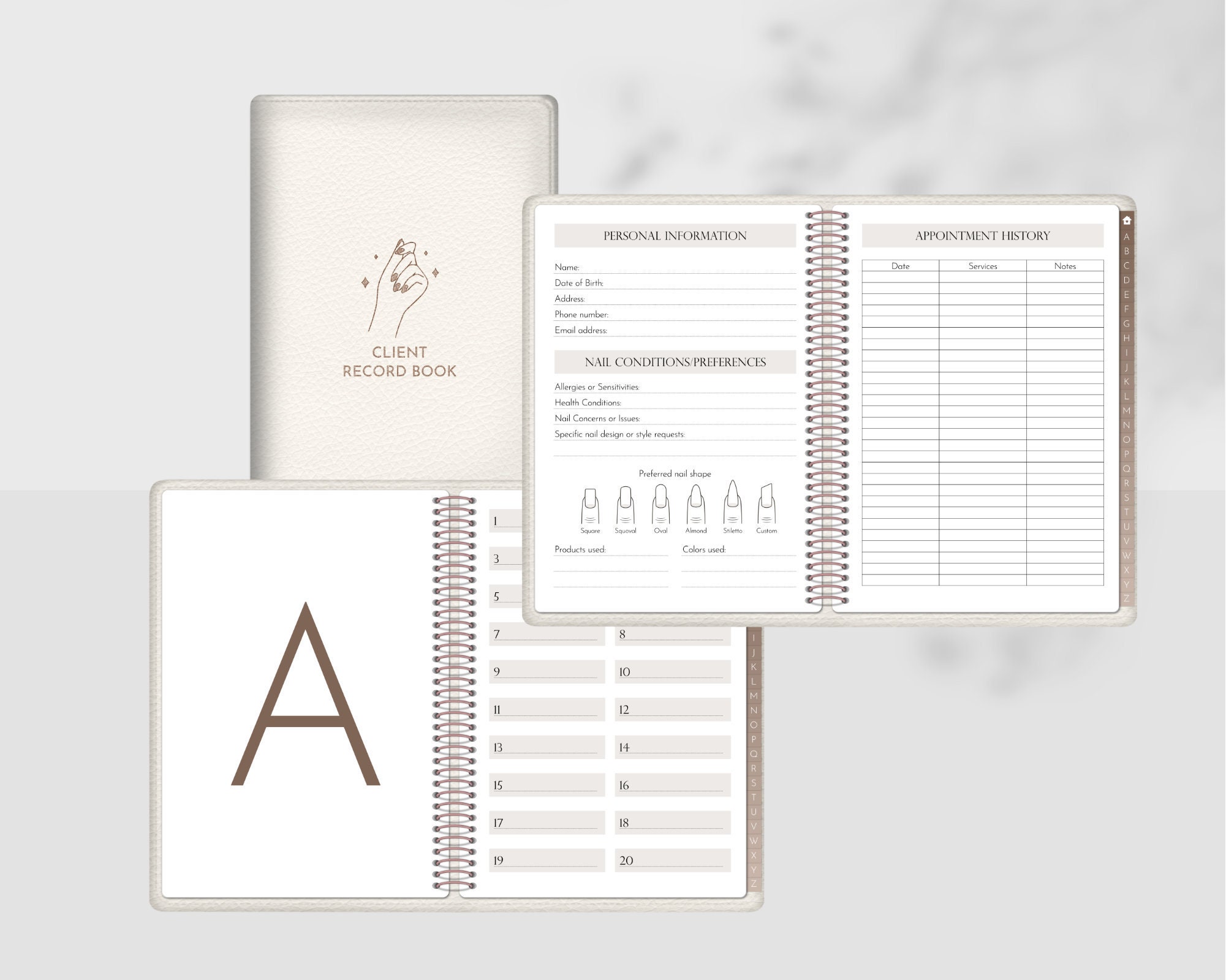 Digital Client Record Book for Nail Technicians • Fully Hyperlinked for ...