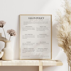 Editable Nail Salon Policy Template • Edit in Canva • Beauty Salon ...
